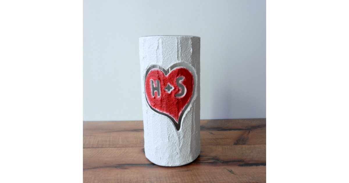Handmade Couple's Vase with Red Heart | Zazzle