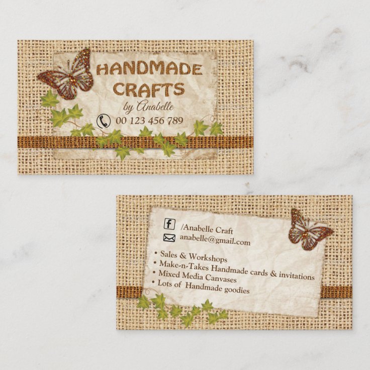 Handmade crafts business card | Zazzle