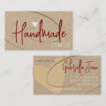 Handmade Crafts Calligraphy Signature Red Heart Business Card | Zazzle