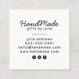 Handmade crafts modern black and white logo rustic calling card | Zazzle