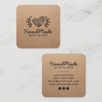 Handmade crafts modern brown kraft paper rustic calling card | Zazzle