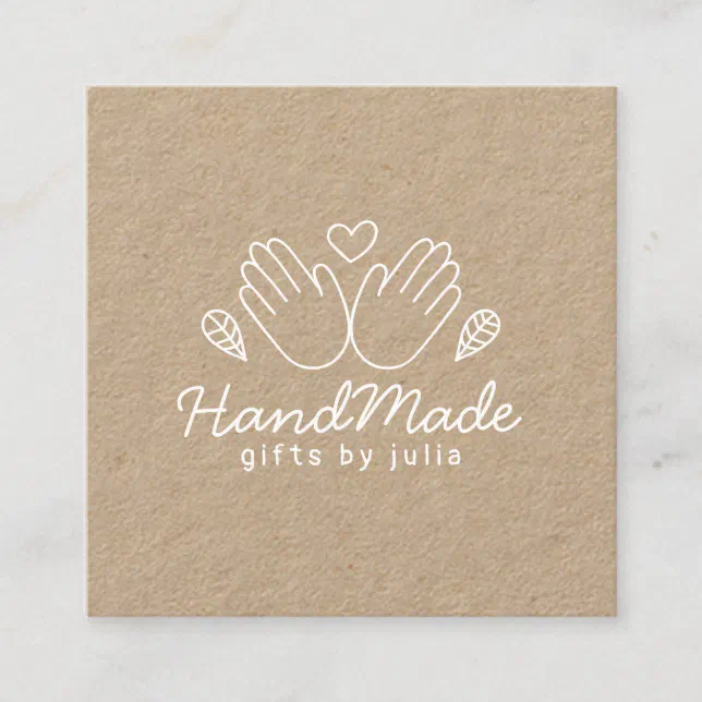 Handmade crafts modern brown kraft paper rustic calling card | Zazzle