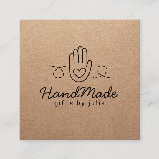 Handmade crafts modern brown kraft paper rustic calling card | Zazzle