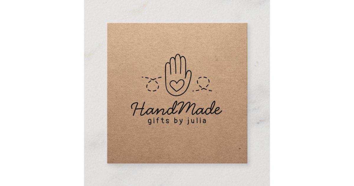 Handmade crafts modern brown kraft paper rustic calling card | Zazzle
