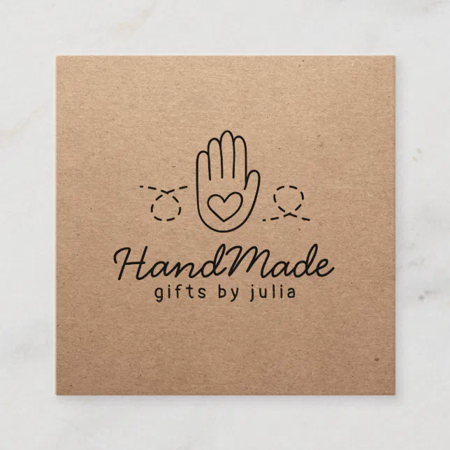 Handmade crafts modern brown kraft paper rustic calling card | Zazzle