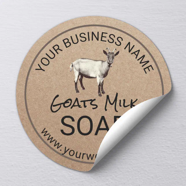 Handmade Goats Milk Soap Rustic Kraft Classic Round Sticker | Zazzle