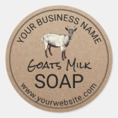 Handmade Goats Milk Soap Rustic Kraft Classic Round Sticker | Zazzle