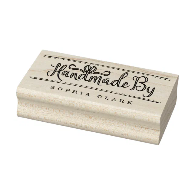 Handmade Handcrafted Ribbon & Sewing Tailor Rubber Stamp | Zazzle