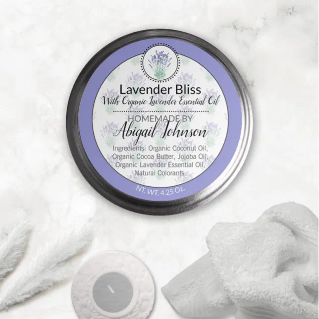 Handmade \ Homemade Lavender Scrub or Soap Label | Zazzle