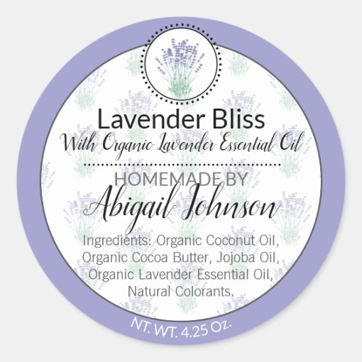 Handmade \ Homemade Lavender Scrub or Soap Label | Zazzle