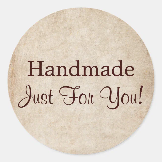 Handmade Just For You Classic Round Sticker | Zazzle