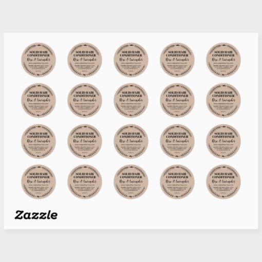 Handmade Kraft Solid Hair Conditioner Bar Labels | Zazzle