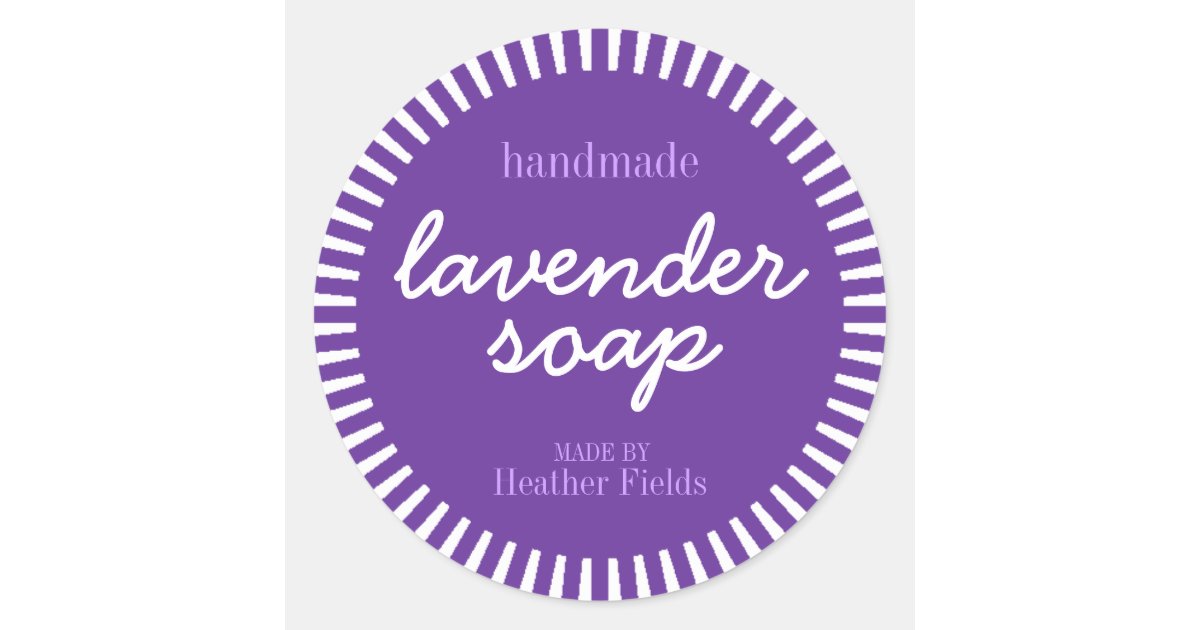 Handmade Lavender Soap Round Label Template | Zazzle