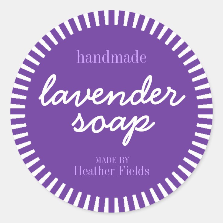 Handmade Lavender Soap Round Label Template | Zazzle