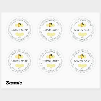 Handmade Lemon Soap Organic Business Classic Round Sticker | Zazzle