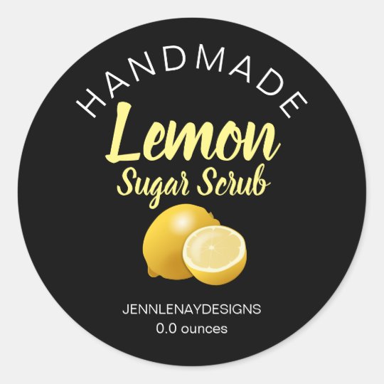 Handmade Lemon Sugar Scrub Round Labels | Zazzle
