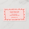 Handmade Loops Doodle Whimsical Inky Chic Red Pink Business Card | Zazzle