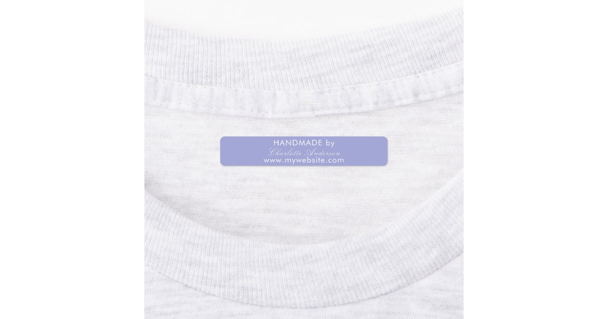 Handmade made by name violet script labels | Zazzle