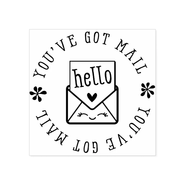 HANDMADE PACKAGING cute envelope you've got mail Rubber Stamp | Zazzle