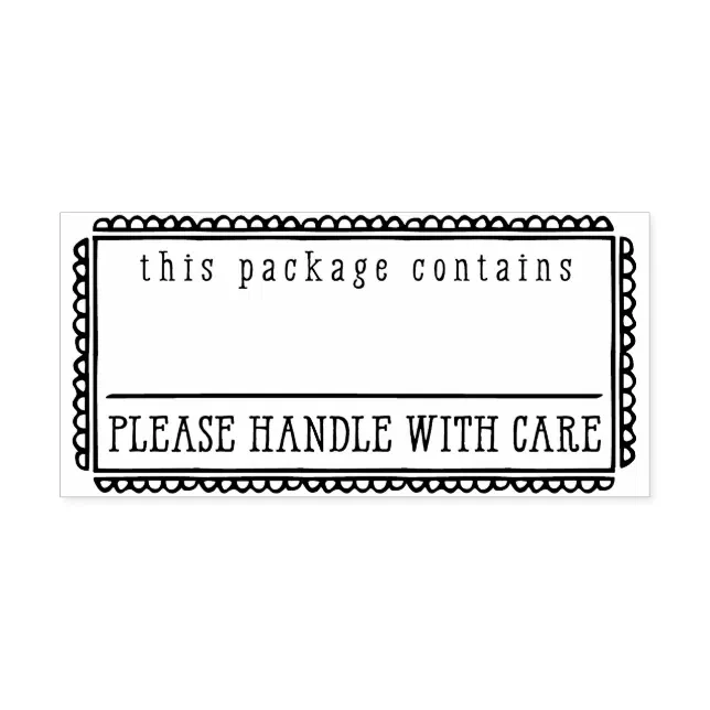 HANDMADE PACKAGING cute this package contains Rubber Stamp | Zazzle