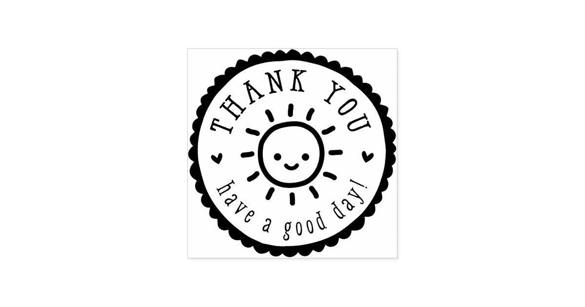 HANDMADE PACKAGING thank you sun have a good day Rubber Stamp | Zazzle