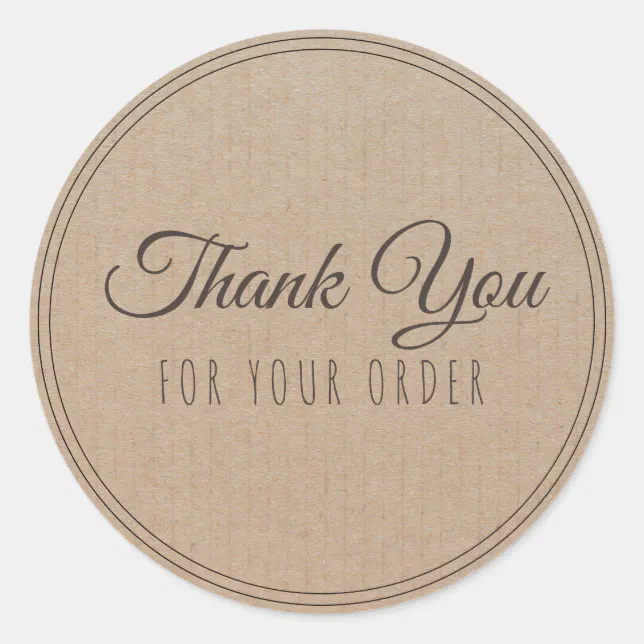 Handmade Product Vintage Simple Thank You Sticker | Zazzle
