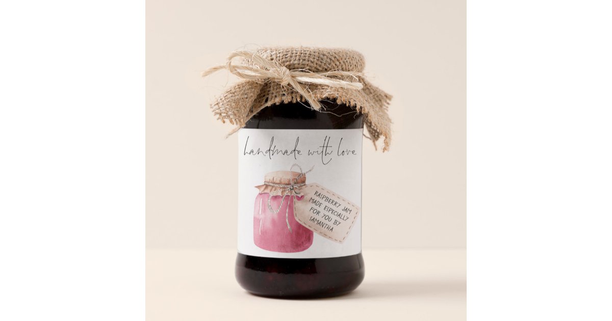 Handmade Raspberry Jam Label Name | Zazzle