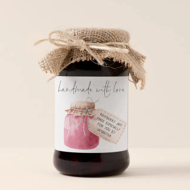 Handmade Raspberry Jam Label Name | Zazzle