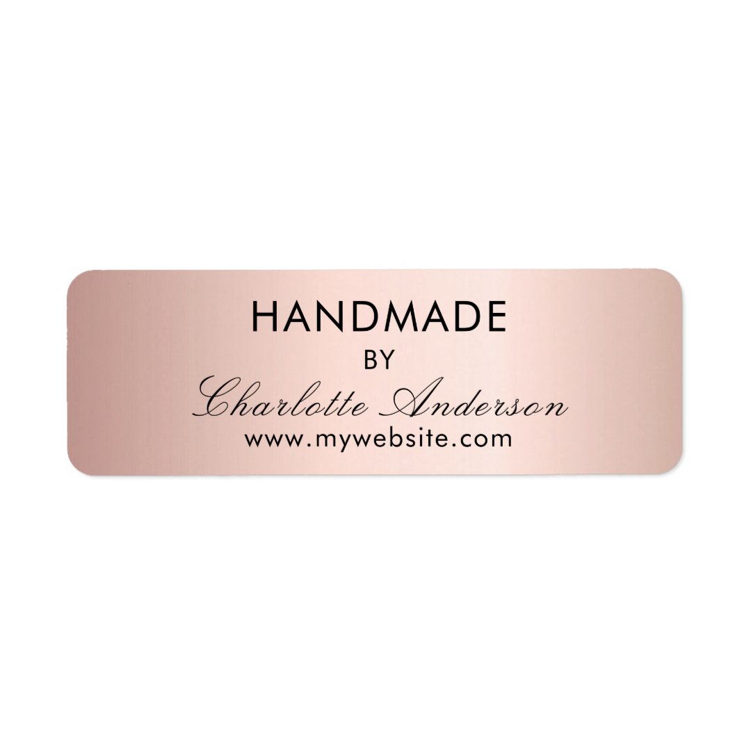 Handmade rose gold made by name label | Zazzle