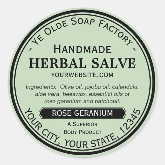 Handmade Round Salve Lotion Labels Old Fashioned | Zazzle.com