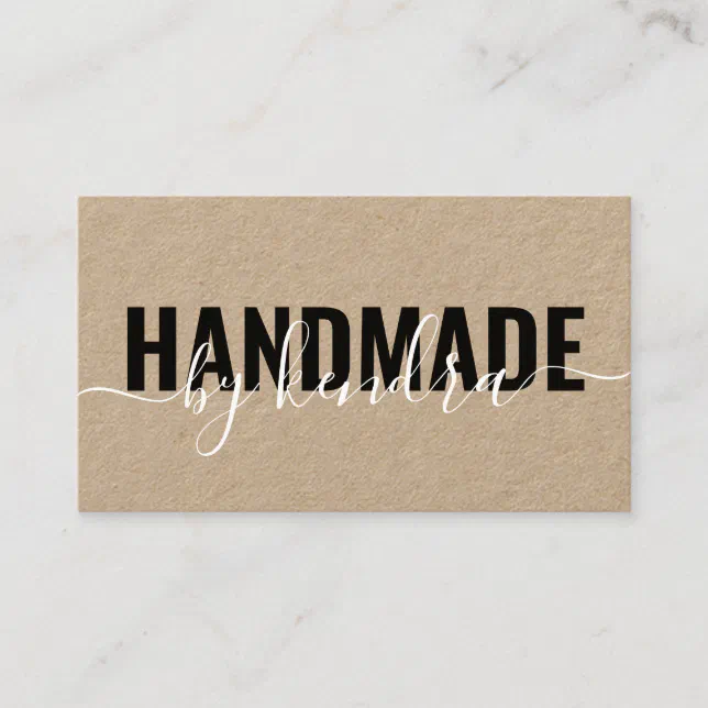 Handmade Rustic Elegant Kraft Business Card | Zazzle