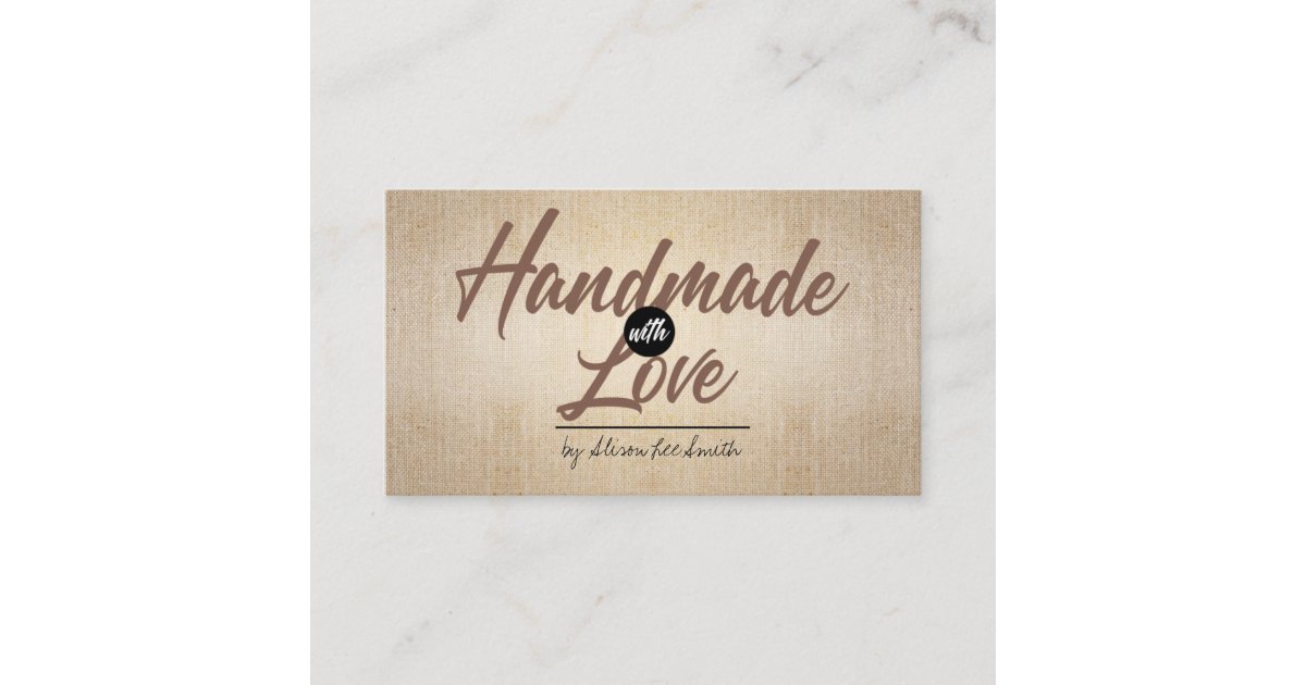 Handmade Rustic Kraft Business Card | Zazzle