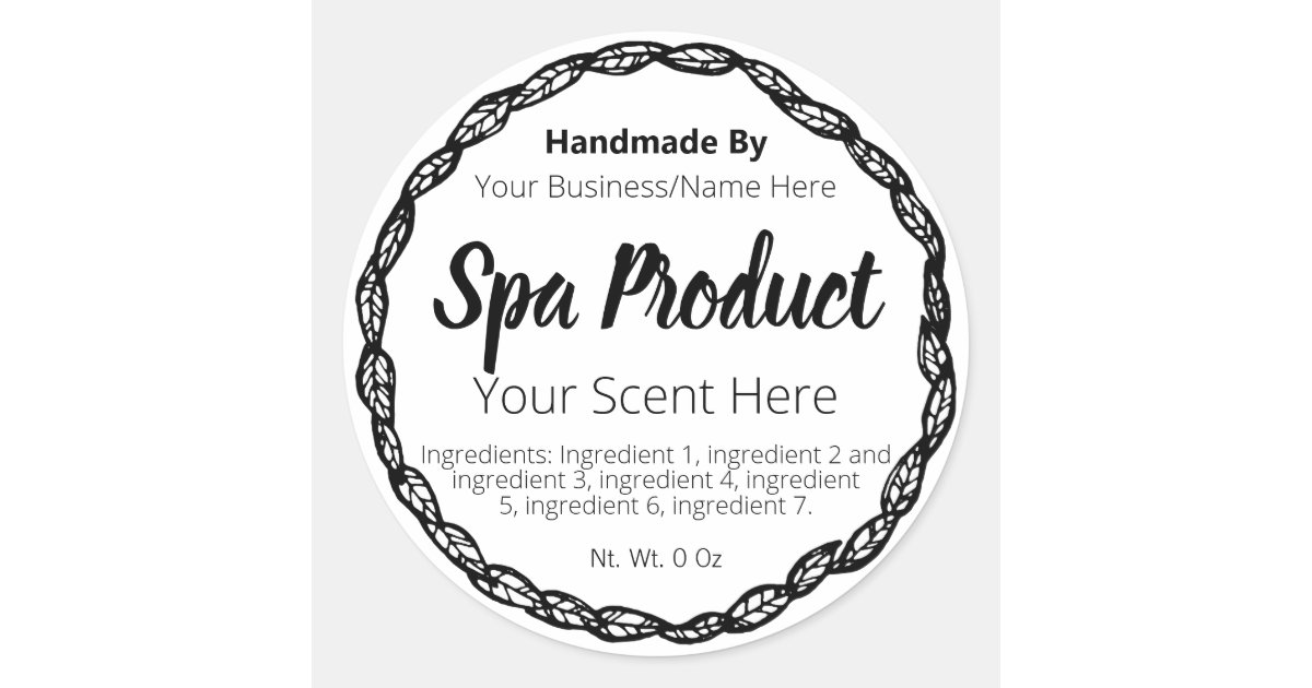 Handmade Small Business Spa Product Classic Round Sticker | Zazzle