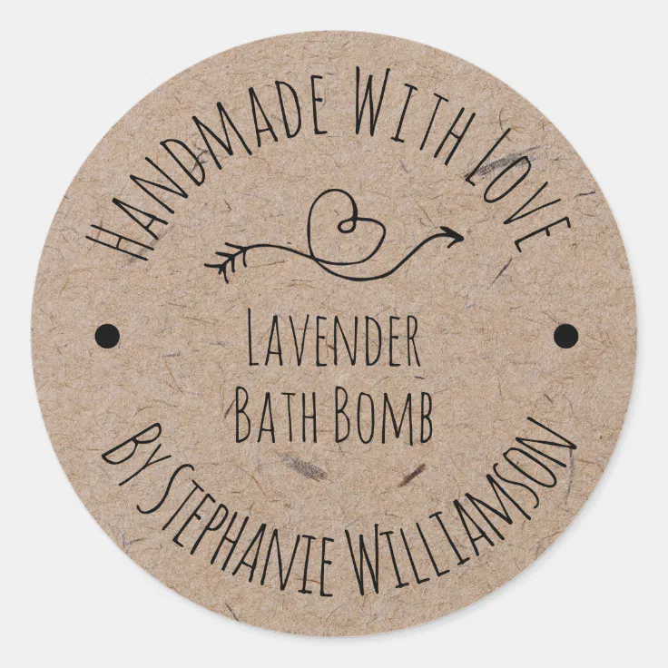 Handmade Soap Bath Bomb | Kraft Paper Classic Round Sticker | Zazzle