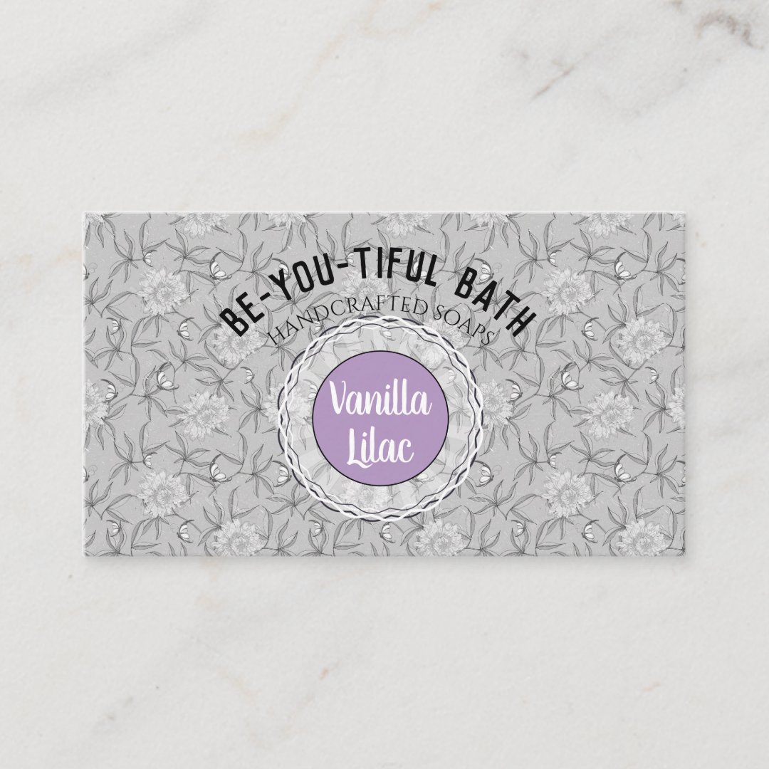 Handmade soap bath scent business card | Zazzle