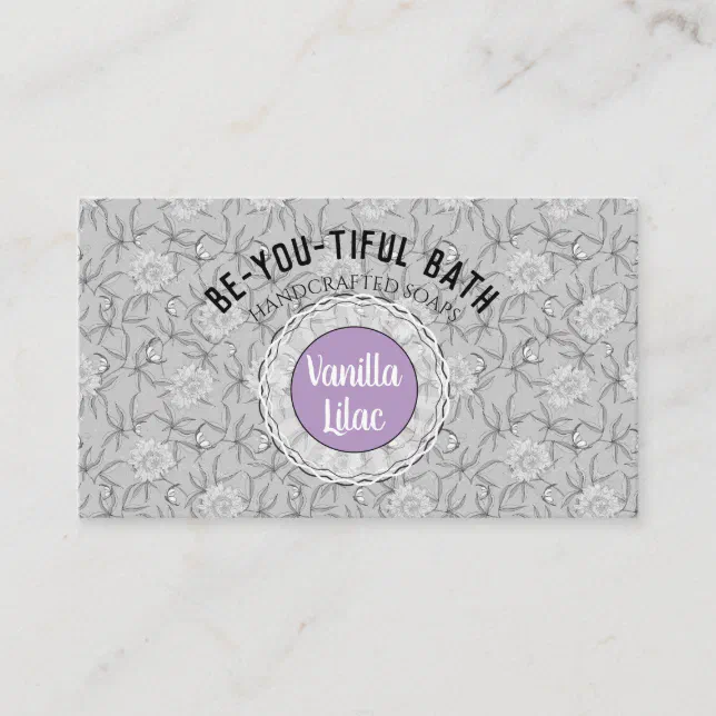 Handmade soap bath scent business card | Zazzle
