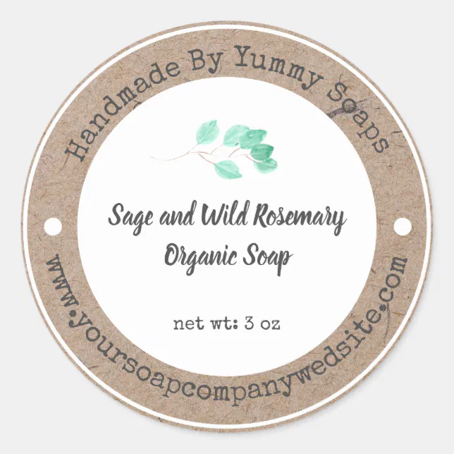 Handmade Soap Label | Faux Kraft Paper | Zazzle