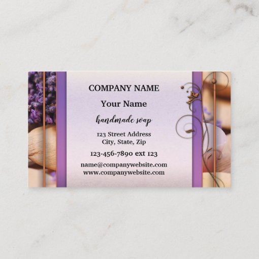 Handmade Soap Lavender Business Card | Zazzle