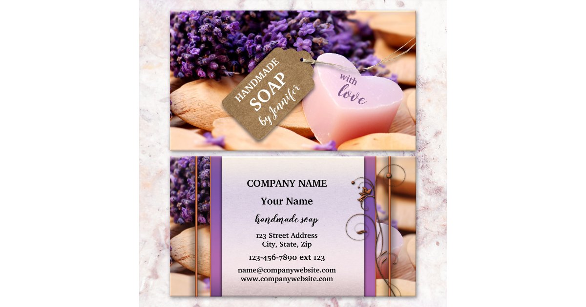 Handmade Soap Lavender Business Card | Zazzle