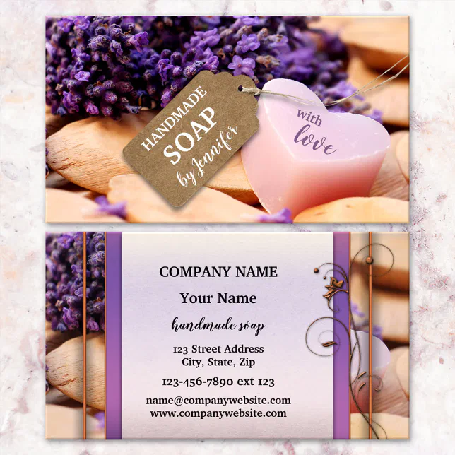 Handmade Soap Lavender Business Card | Zazzle