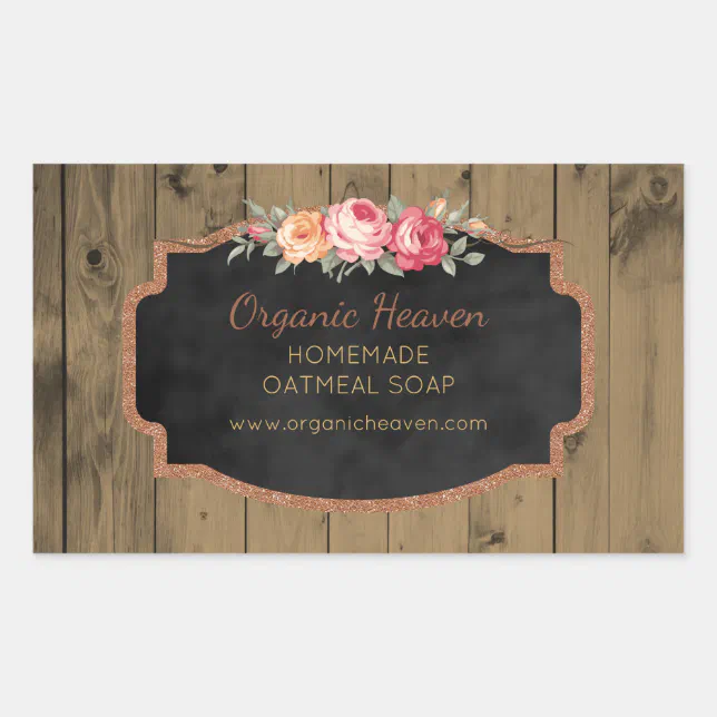 Handmade Soap Rustic Wood Chalkboard Product Label | Zazzle