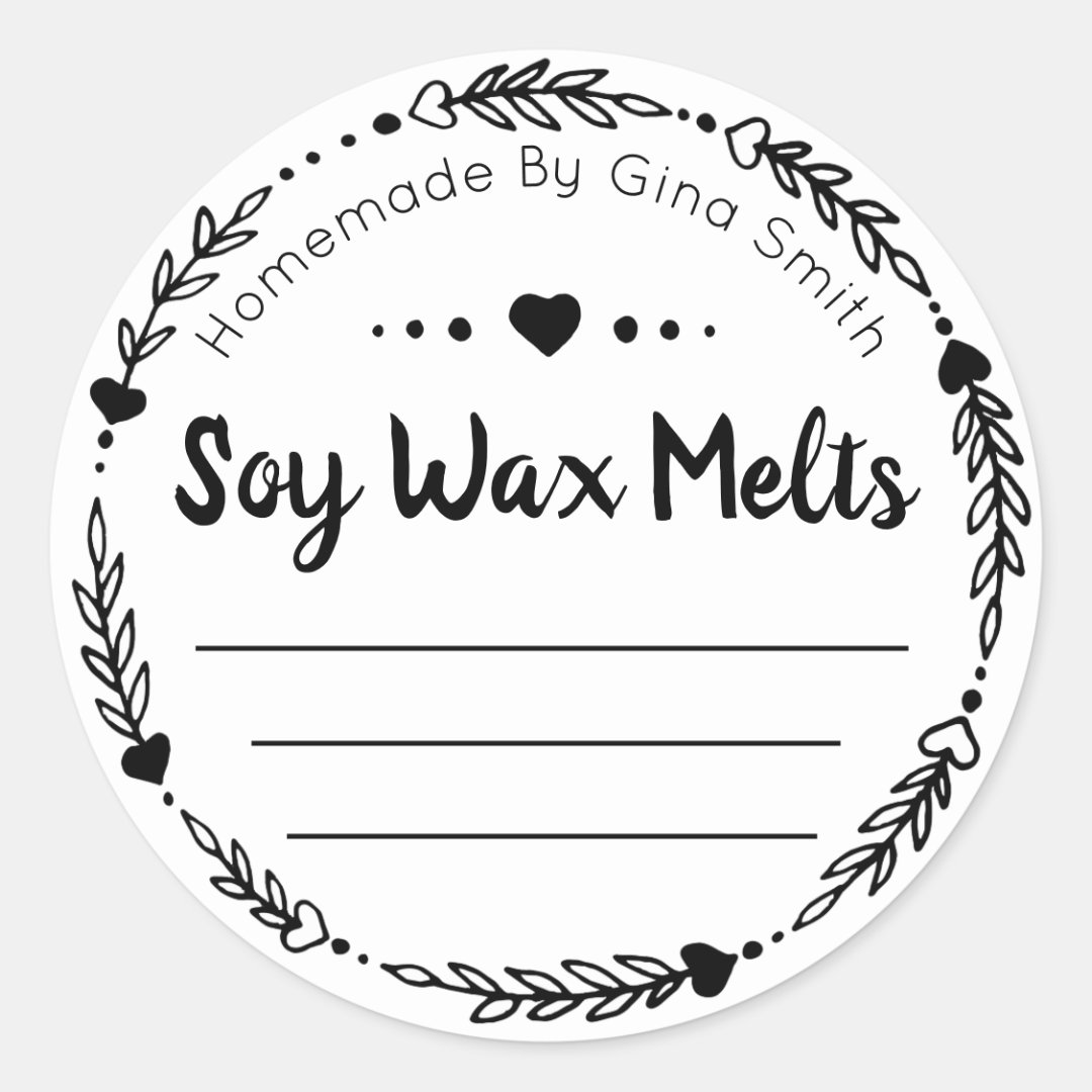 Handmade Soy Wax Melt Classic Round Sticker | Zazzle