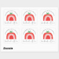 Handmade Strawberry Jam Rainbow Name Square Sticker | Zazzle