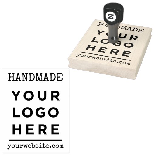 Handmade Website Your Business Logo Custom Rubber Stamp | Zazzle