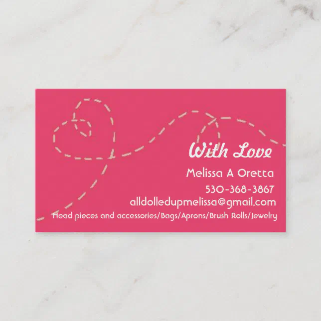 Handmade with love business card | Zazzle