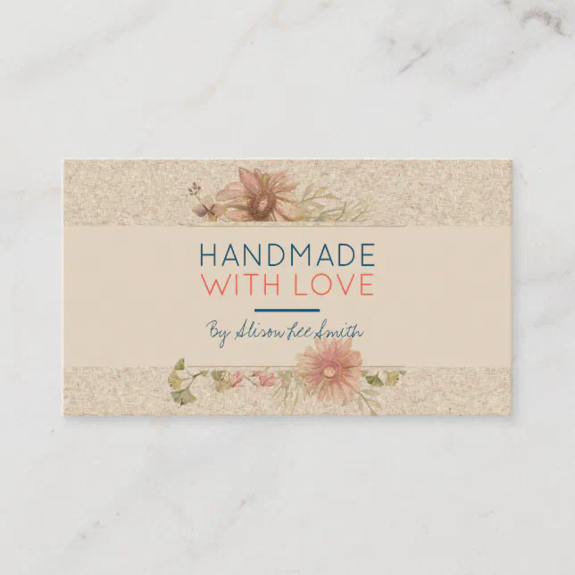 Handmade With Love Business Card | Zazzle