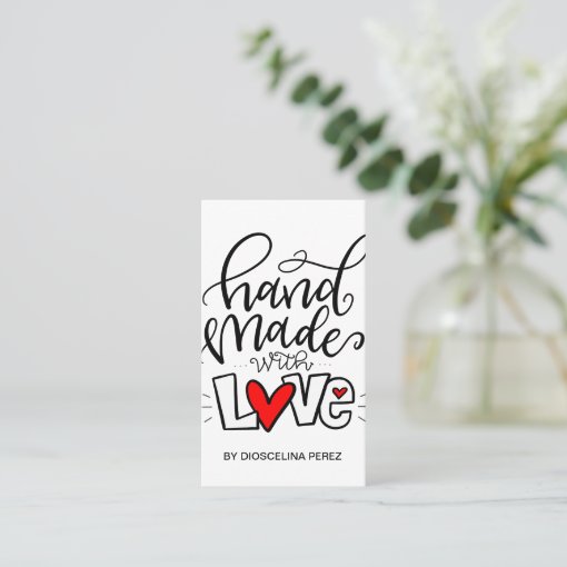 HANDMADE WITH LOVE, BUSINESS CARD | Zazzle