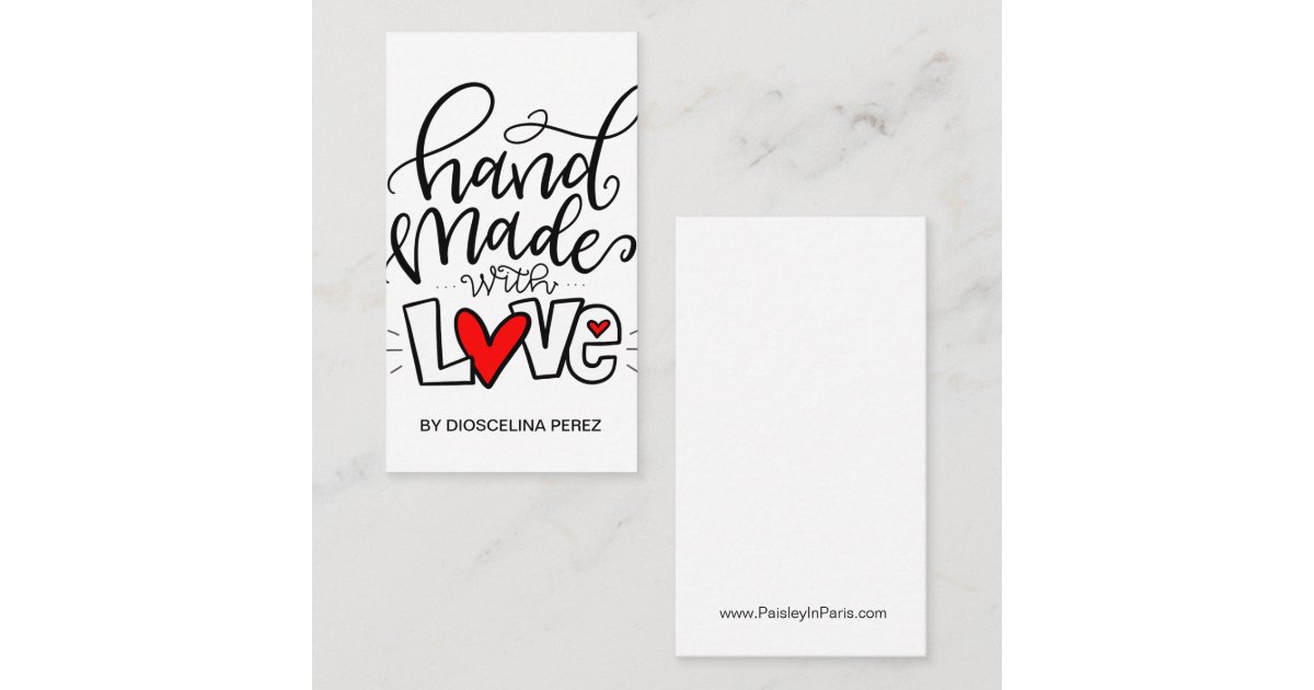 HANDMADE WITH LOVE, BUSINESS CARD | Zazzle