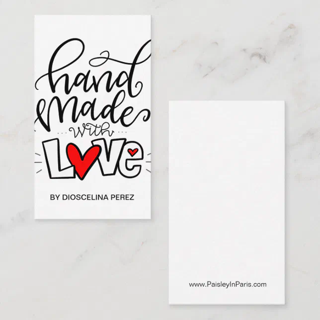 HANDMADE WITH LOVE, BUSINESS CARD | Zazzle