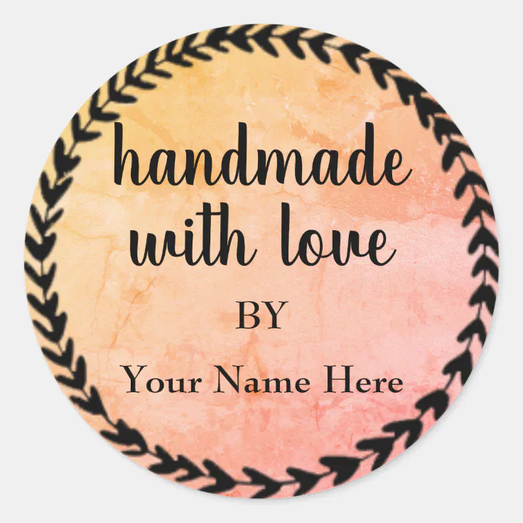 Handmade with LOVE Classic Round Sticker | Zazzle
